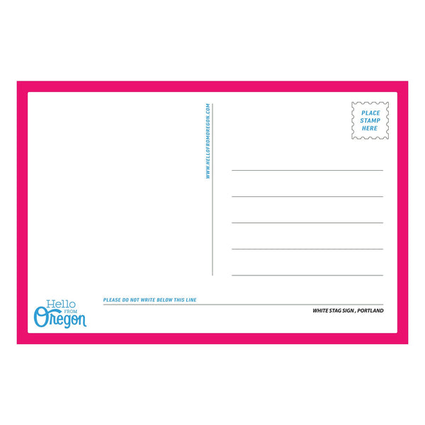 Stag Sign Old School Postcard | Hello From Oregon | Wholesale
